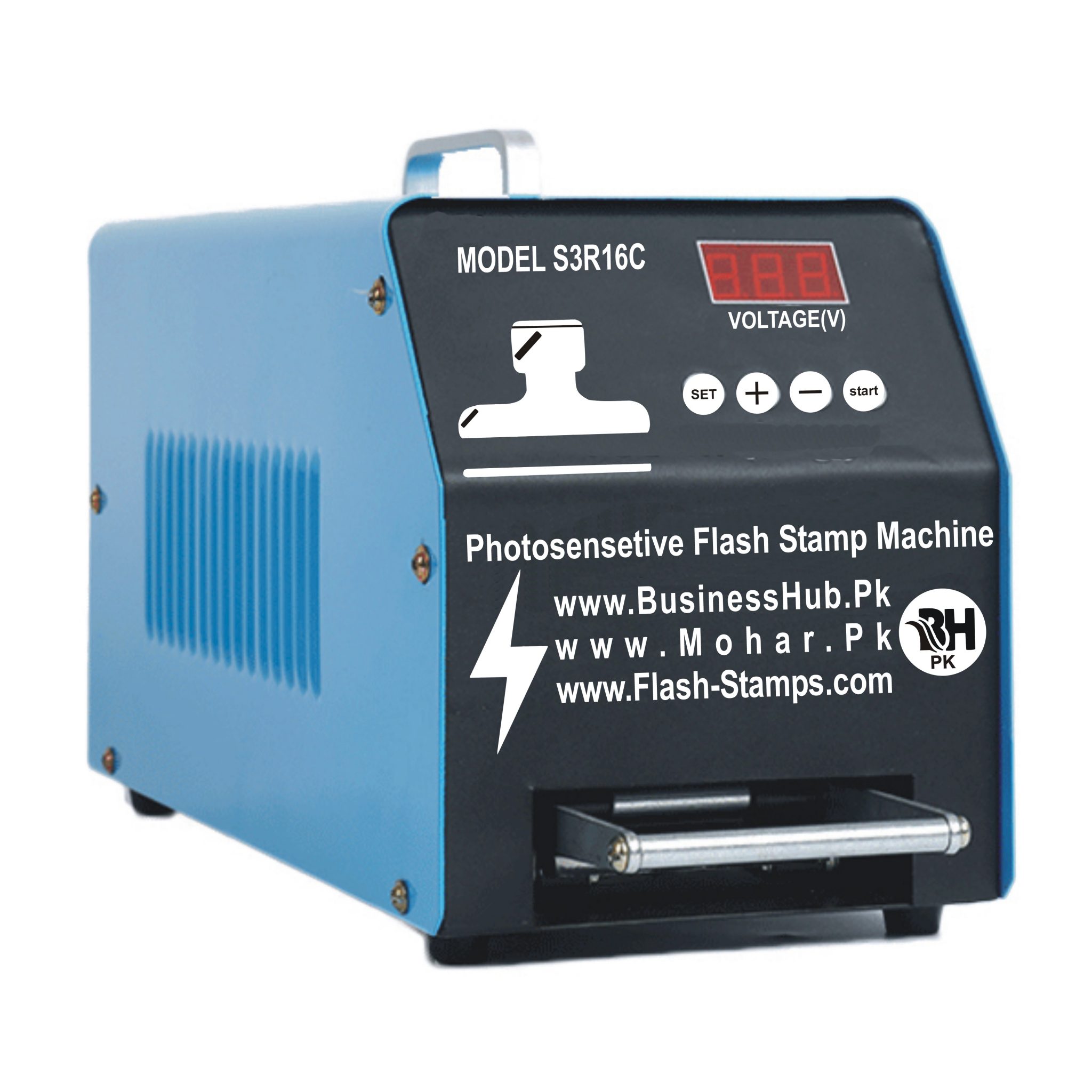 Blue Digital Flash Stamp Machine – BusinessHub.Pk